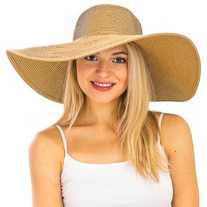 Accessories | Large Wide Brim Oversize Straw Beach Sun Hat | Poshmark